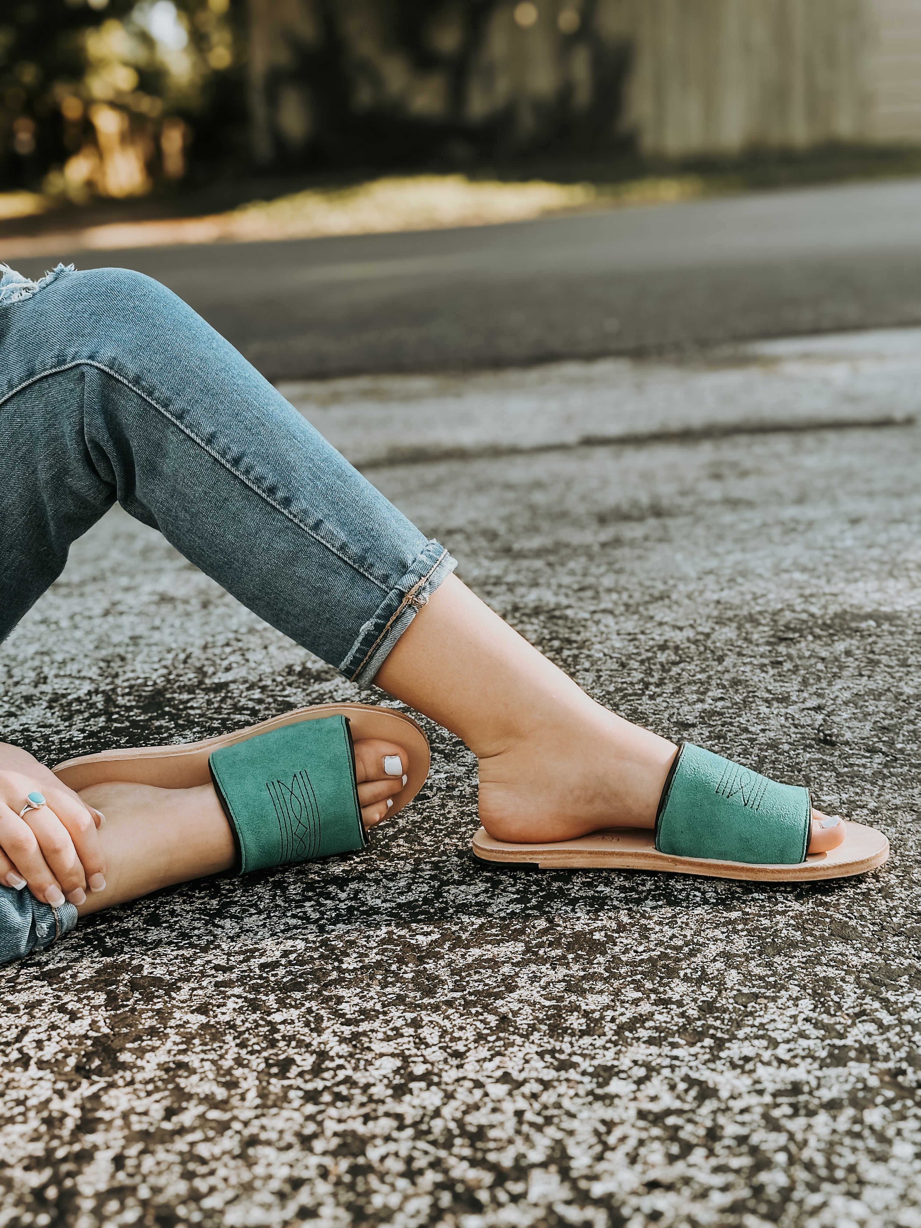 The Nadia Western Turquoise & Brown Sandal – Wild Horse Western