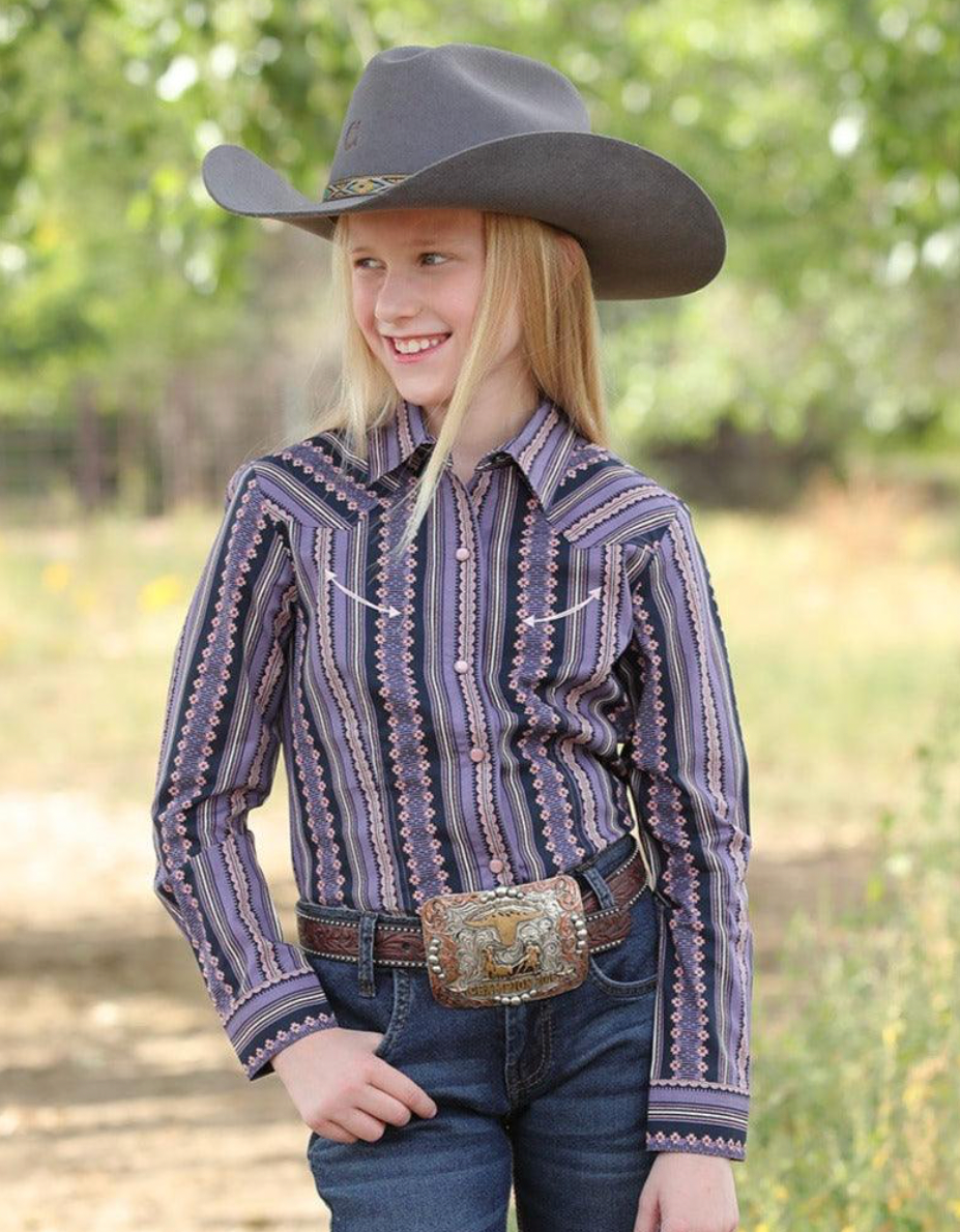 The Karson Long Sleeve Snap *Girls* – Wild Horse Western